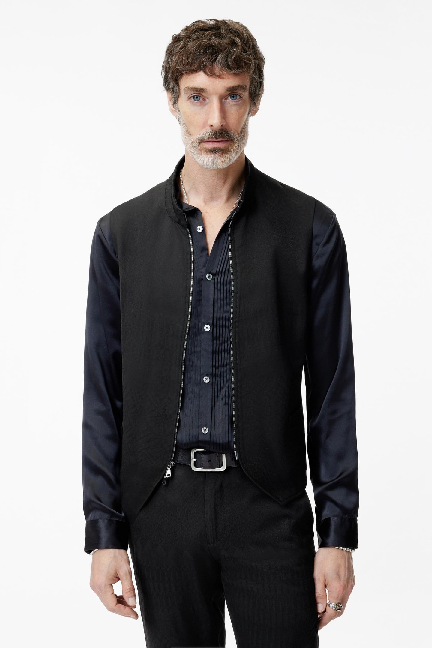 VEST WITH ZIPPER CLOSURE AND FRONT SIDE BLACK | Online Outlet | Otrium