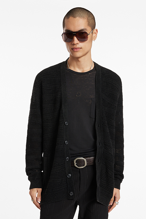 GERARD CARDIGAN W WAVE STITCH BLACK | Online Outlet | Otrium